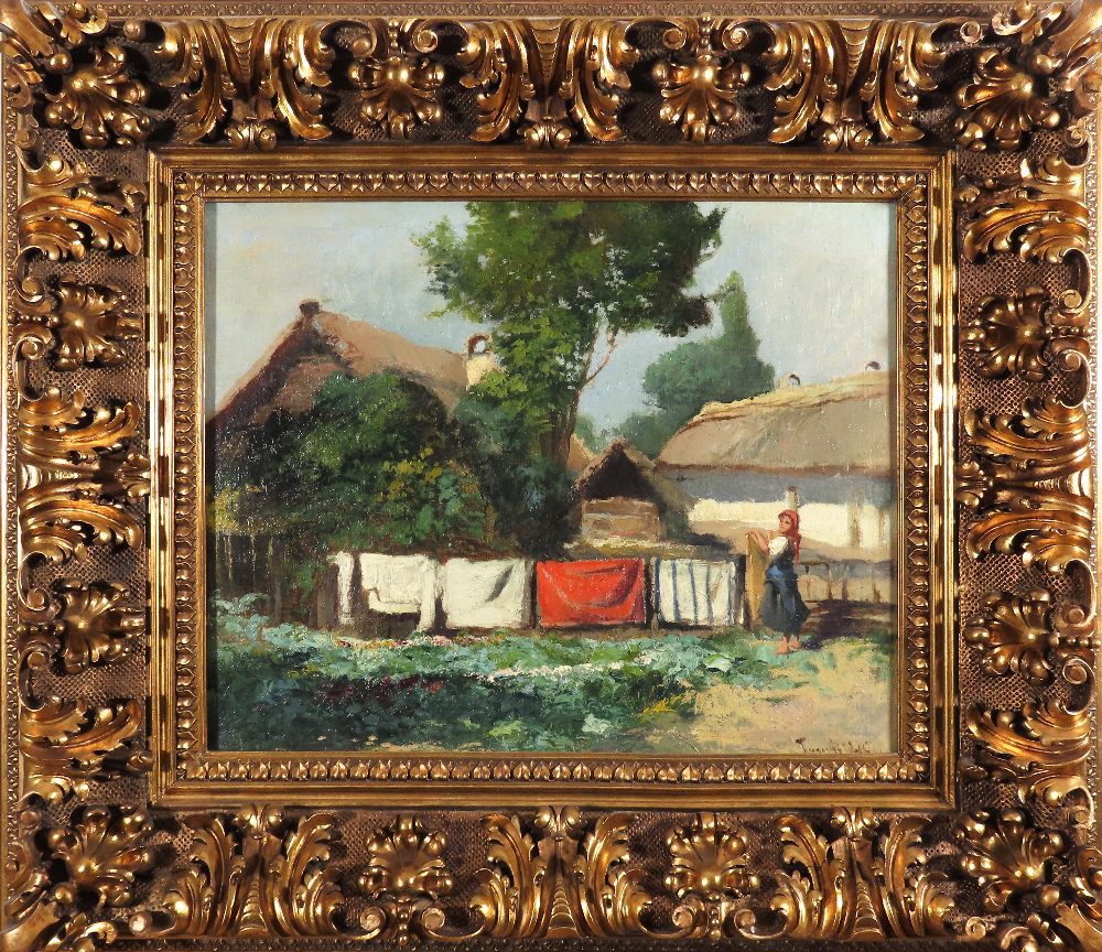 Lászlo Neogrády - Pri vešaní prádla | eAntik.sk